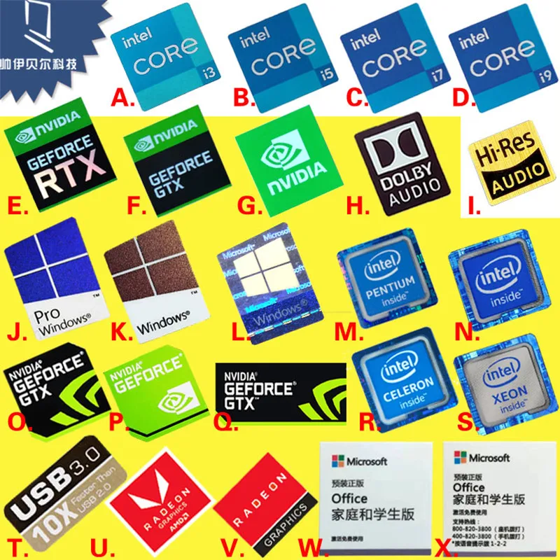 DIY-Original-11th-Generation-Lntel-Core-i9-i7-i5-i3-Sticker-Laptop ...