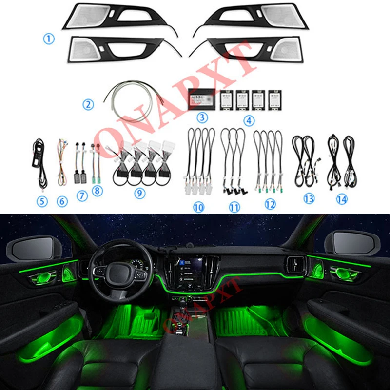Neon-Ambient-Light-For-Volvo-S60-2020-2024-Decorative-LED-Atmosphere ...