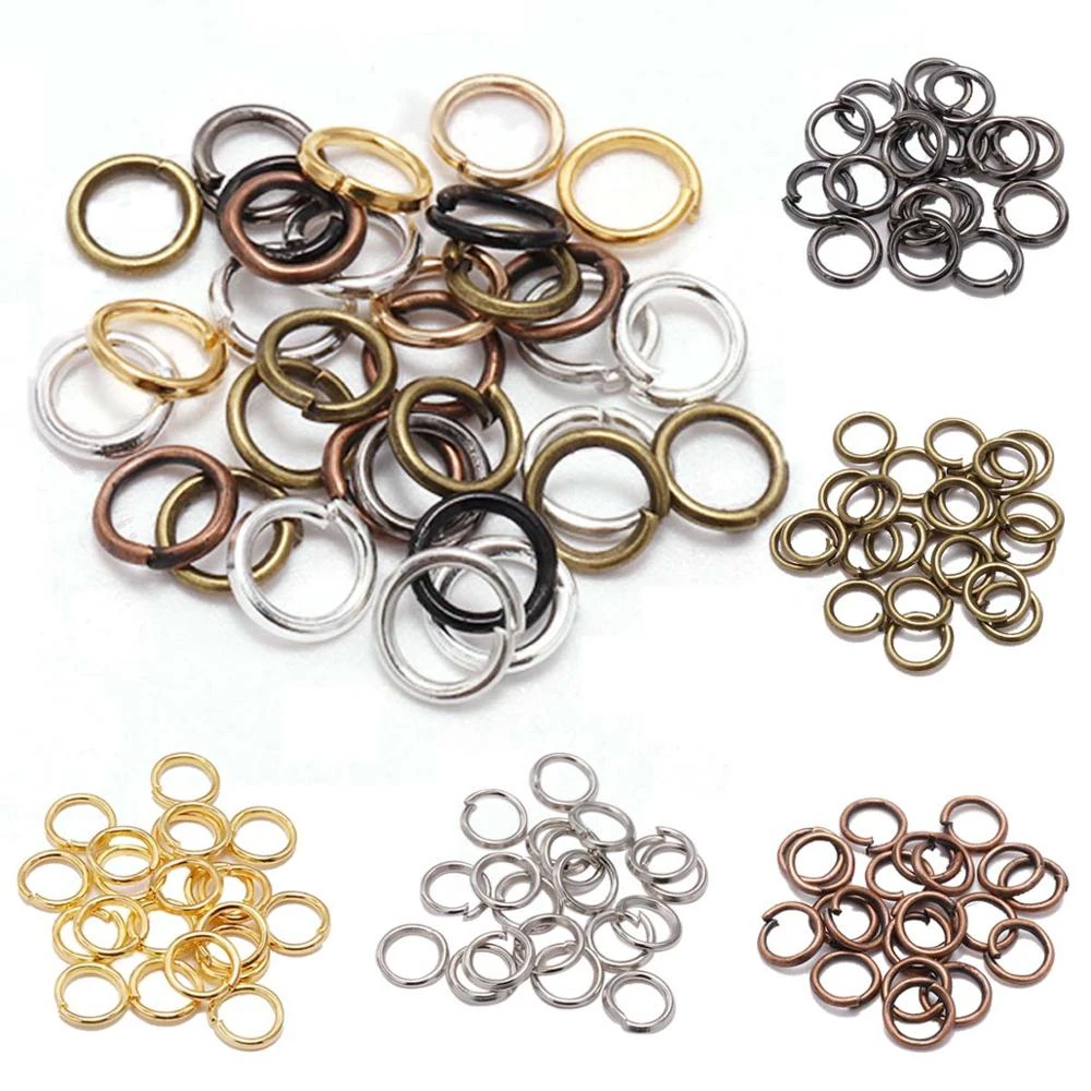 50-200pcs/bag 3mm-18mm Copper Jump Ring Loop Split Ring Connector For ...