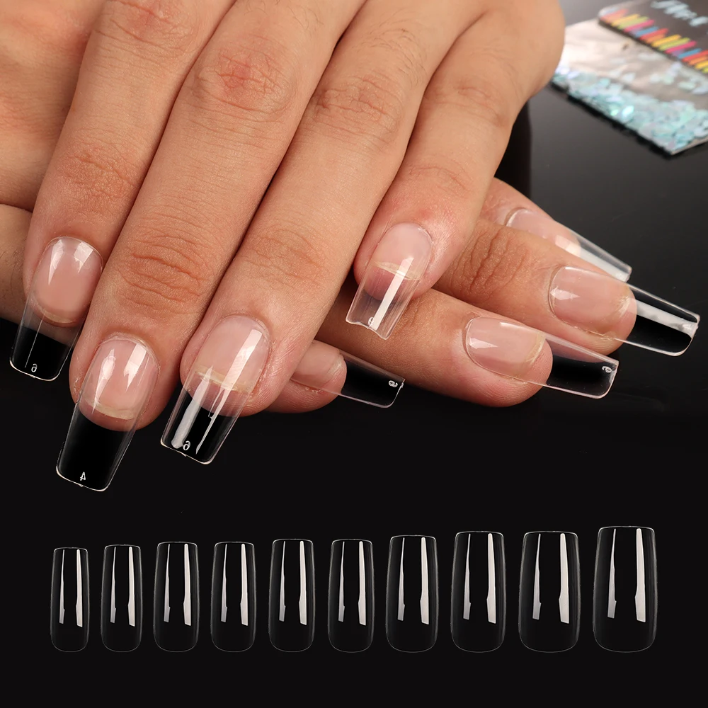 100Pcs-Fake-Nails-Tips-With-Glue-Artifical-ABS-Full-Cover-Tips-Press-on ...