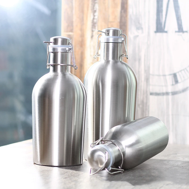 Portable Beer Bottle Stainless Steel Flasks 1L/2L/2.5L Bottle Alcohol ...