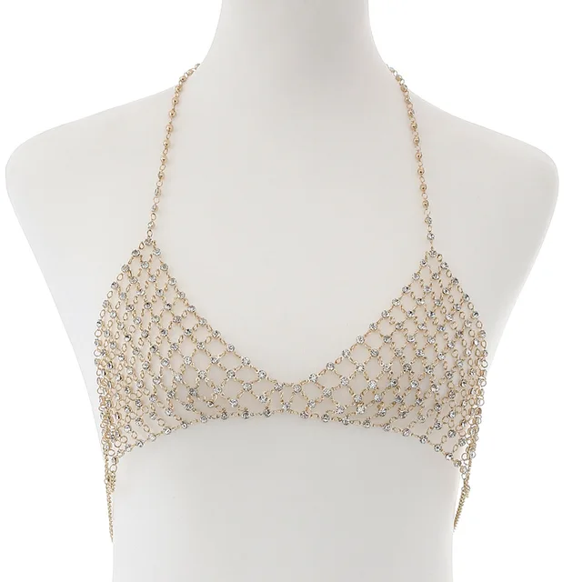 Sexy Bra Chain With Rhinestone Crystal Luxury Jewellery Chest Chains ...