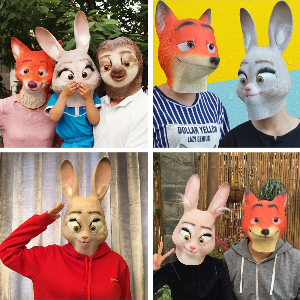Halloween Rabbit Judy Head Cosplay Mask - AllCosplay.com