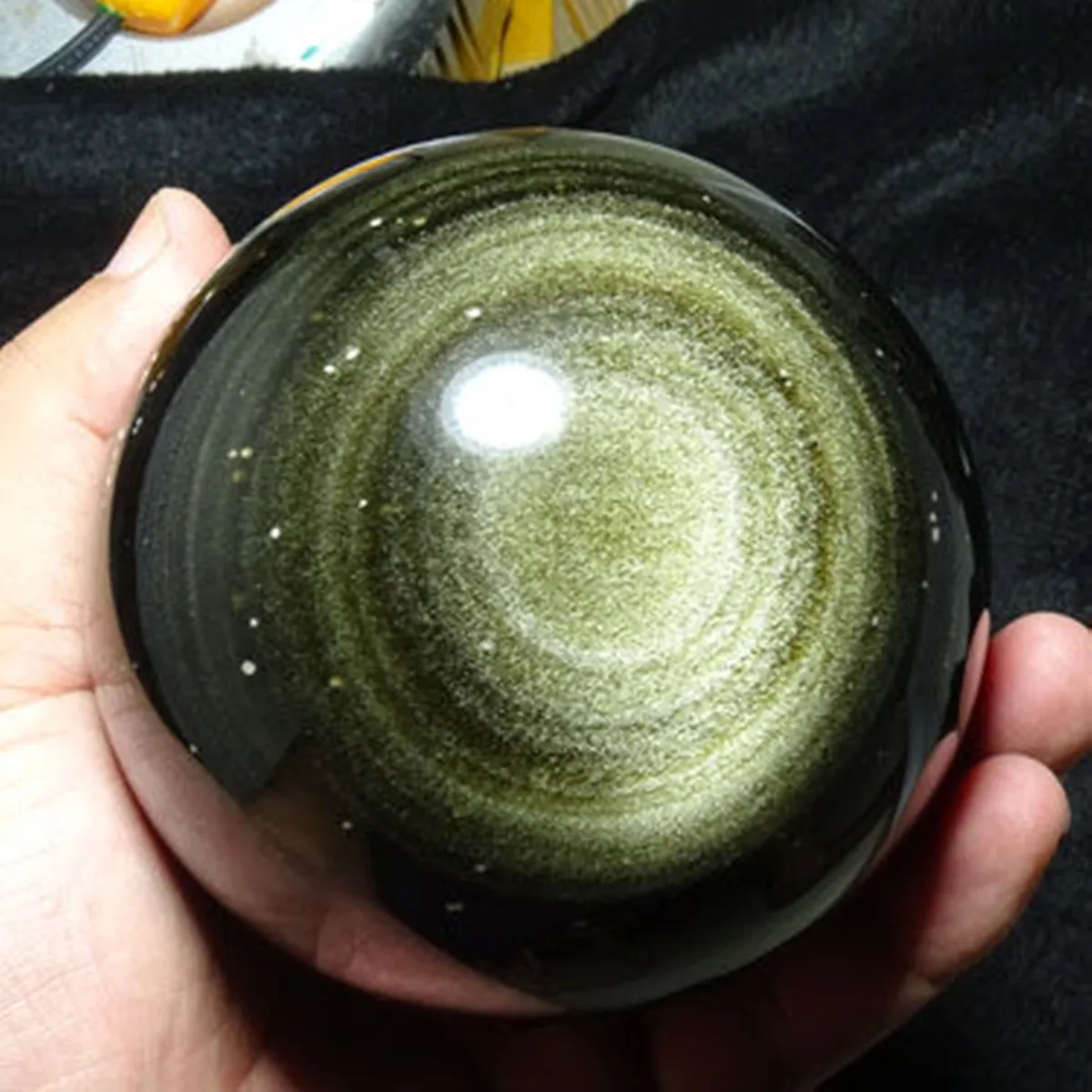 Rare-natural-cat-eye-obsidian-quartz-crystal-ball-Reiki-healing ...