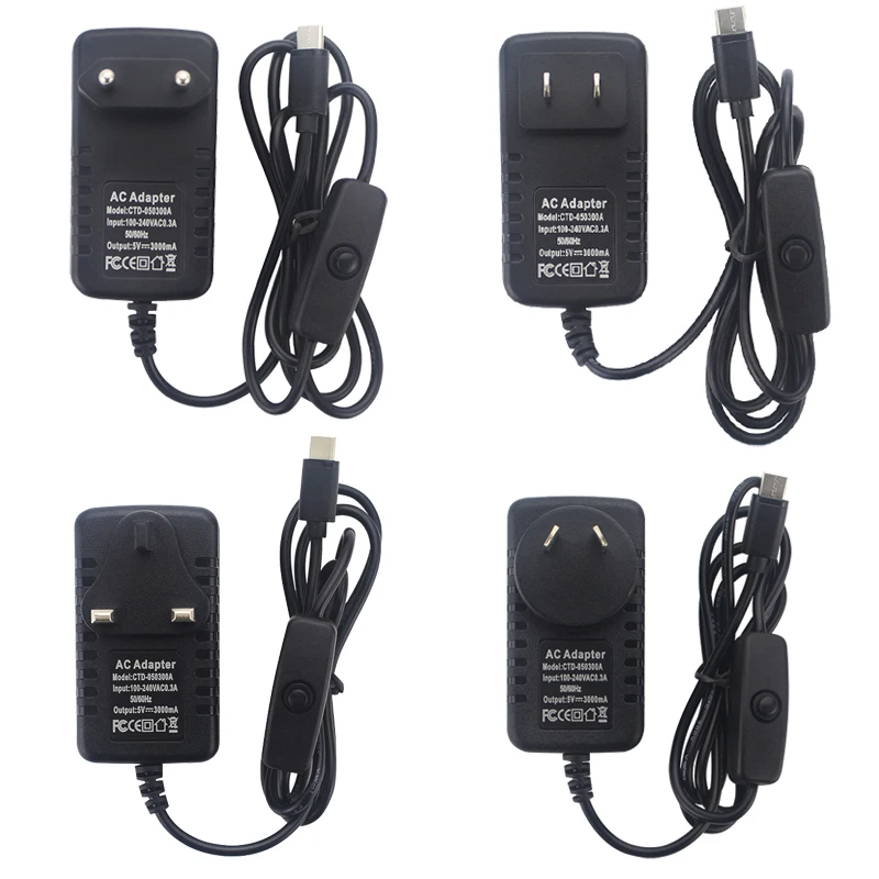 Raspberry Pi 4 USB Type C Power Adapter USB C Power Charger 100 240V EU ...