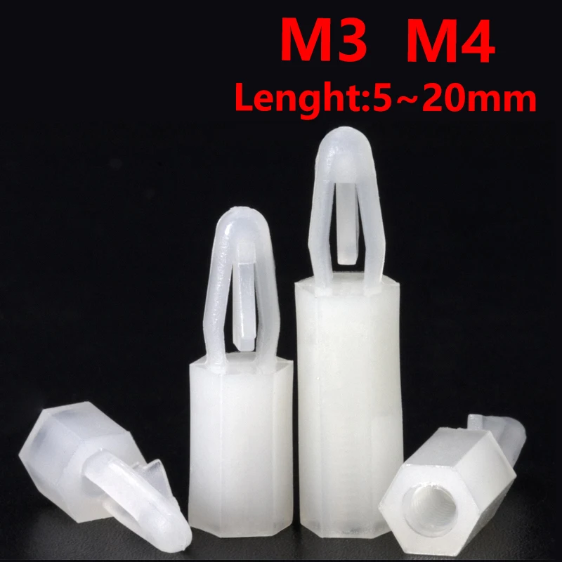 50-Pcs-Nylon-M3-Posts-Spacing-Hexagonal-Threaded-Screw-Spacer-Standoff ...