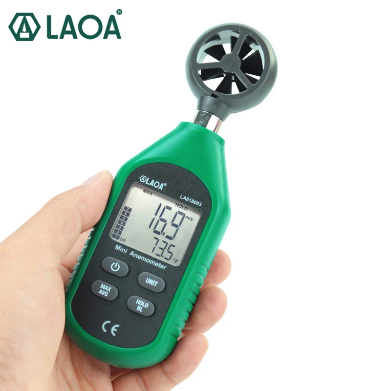 LAOA Digital Anemometer Handheld airometer Wind Speed Measuring ...