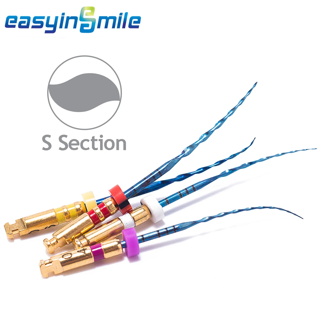 EASYINSMILE Dental Endo NITI Rotary Files Blue X TWO S Cross Section ...