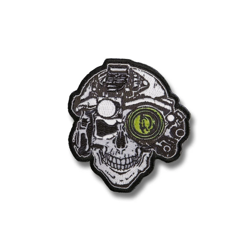 Skull Night Vision Device Embroidery Patches Tactical Helmet Badge for ...