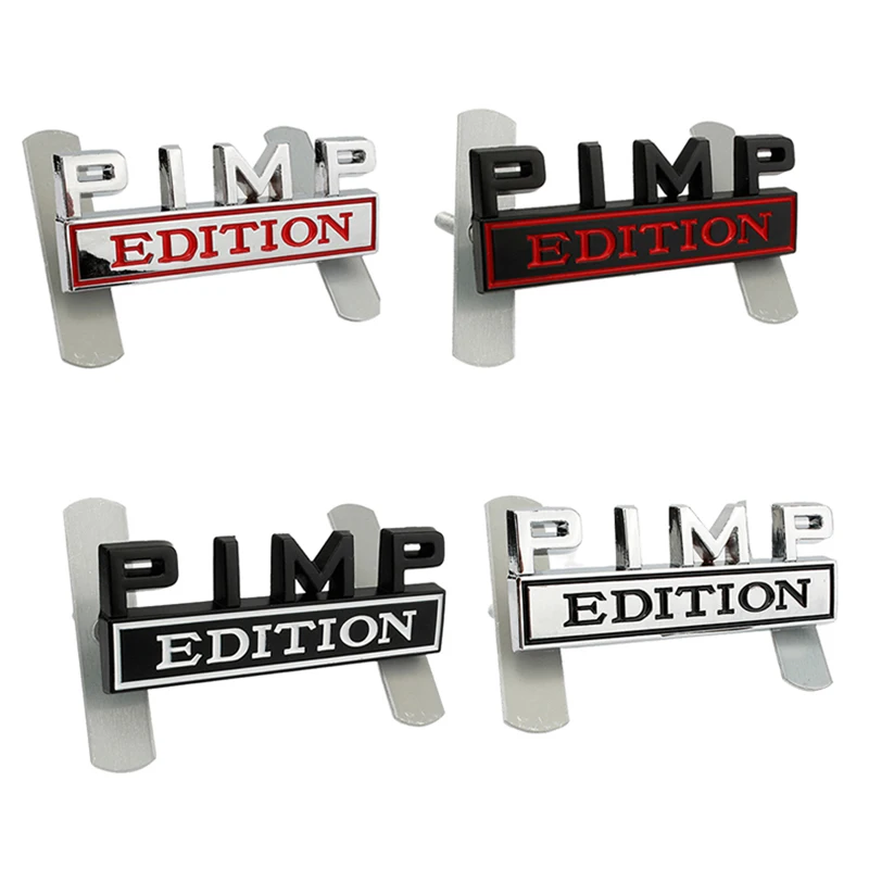 Car 3D Metal Chrome Decals Sticker Emblem PIMP EDITION Badge Car Tail ...