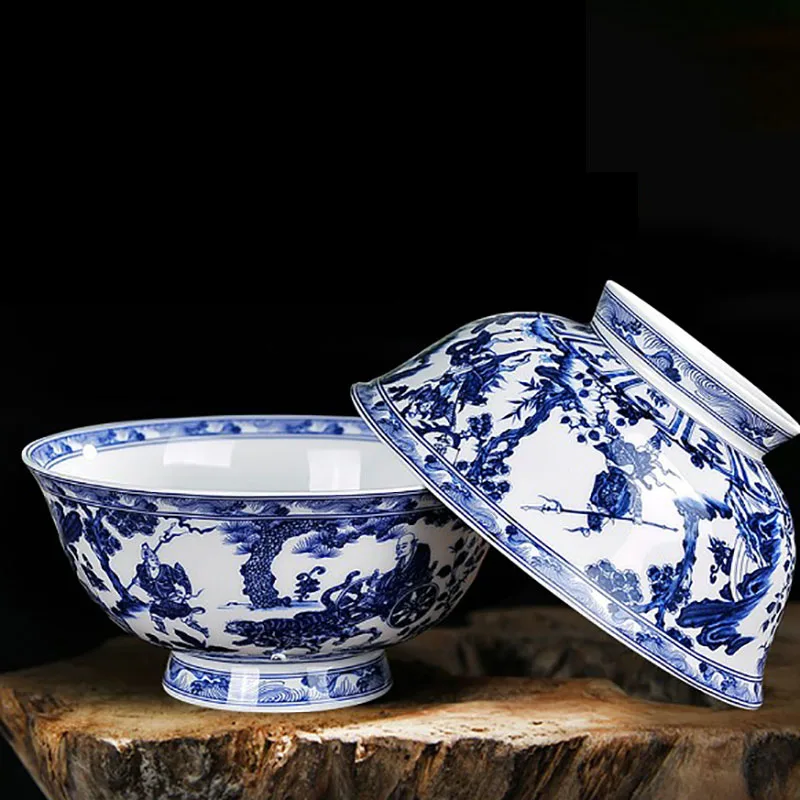 Jingdezhen Blue and White Porcelain Tableware Ceramic Rice Bowl Chinese ...