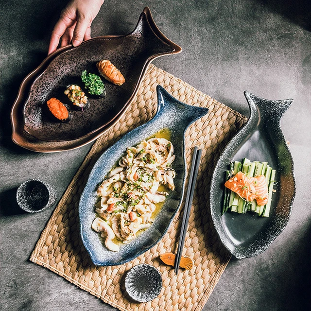 Fish Shaped Plates Sculptures
