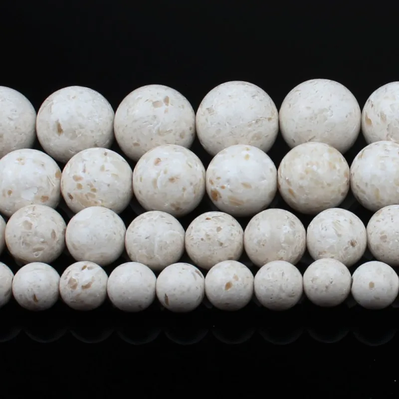 6/8/10/12mm Natural White Stone Beads Round Loose Beads for Fashion ...