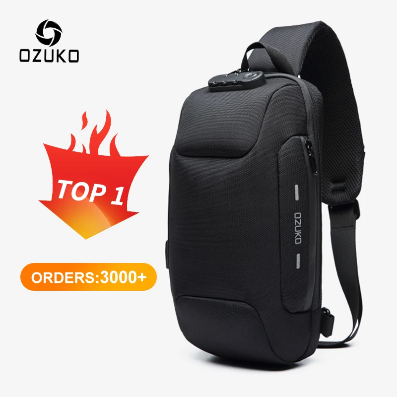 Ozuko 2021 New Multifunction Crossbody Bag For Men Anti-theft Shoulder ...