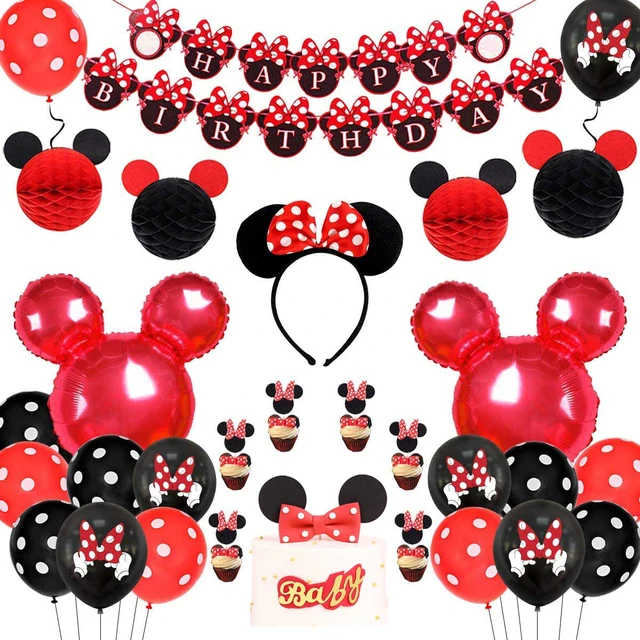 Red Minnie Mouse Birthday Banner
