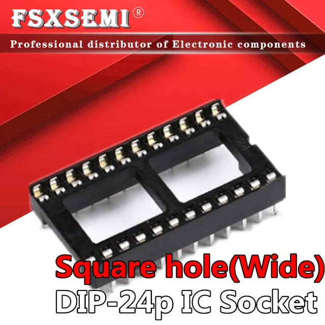 10pcs DIP-24 Round Hole Square hole 24 Pins Narrow Wide 2.54MM DIP ...