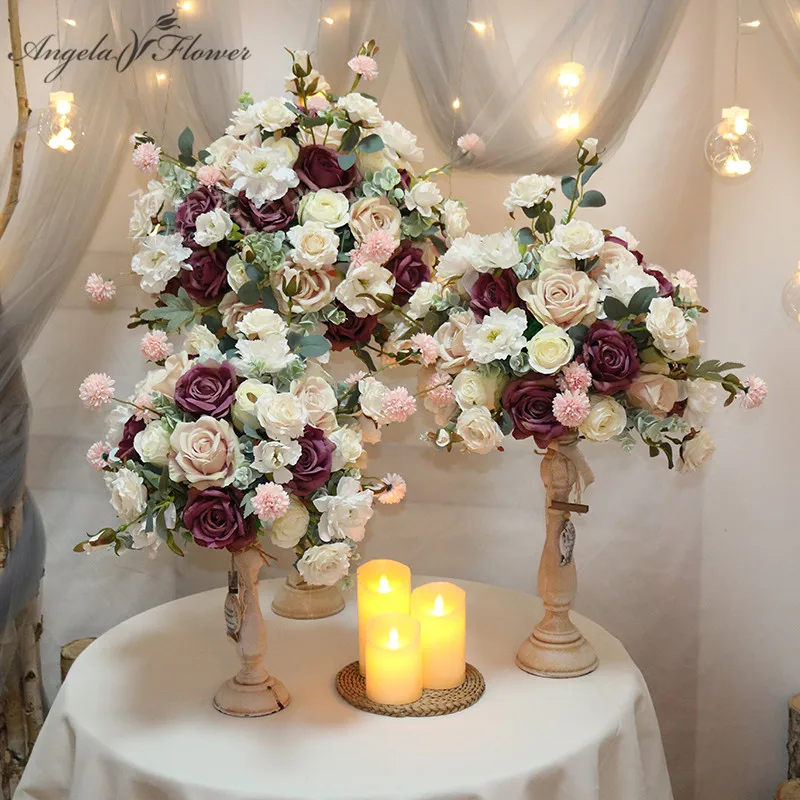 Customized-Retro-Candle-Holders-Artificial-Flower-Ball-Bouquet-Wedding ...