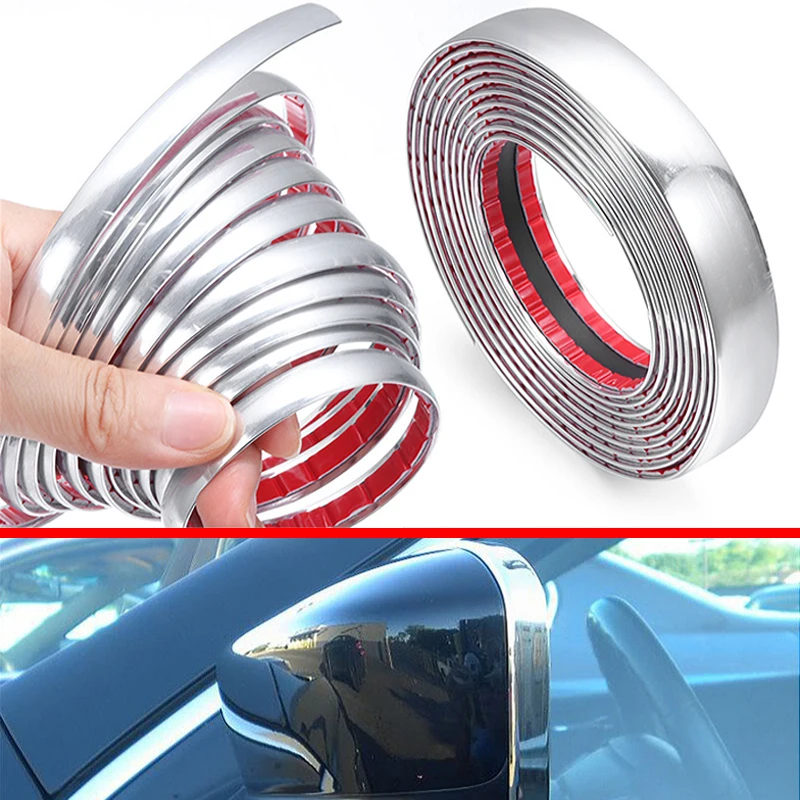 13M-Silver-Car-Chrome-Decoration-Moulding-Trim-Strip-Tape-Auto-DIY ...