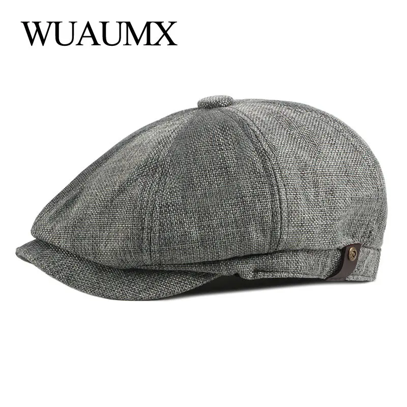 NEW Newsboy Cap Men Spring Summer Octagonal Hat For Male British ...