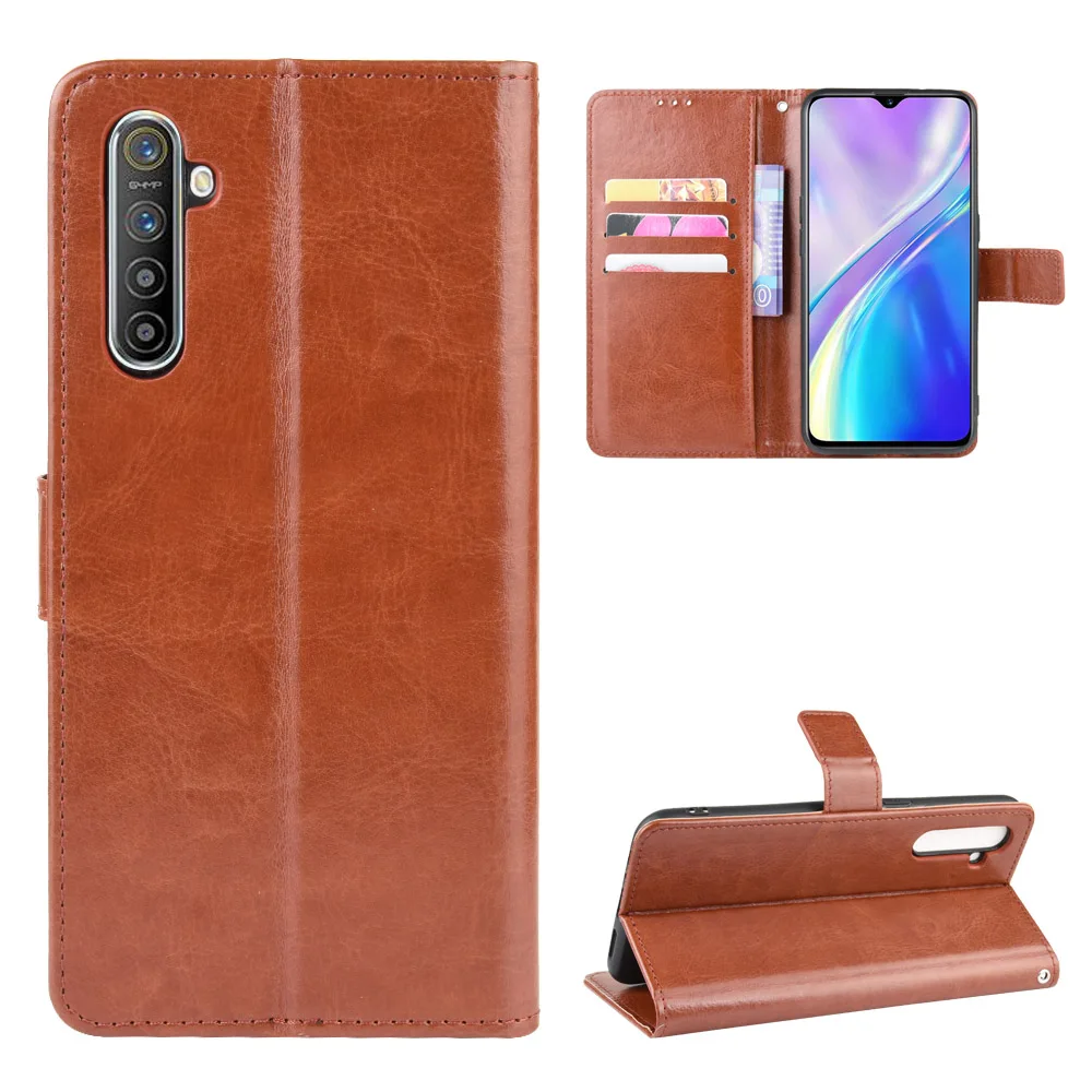 Realme-XT-Case-Oppo-Realme-X2-Wallet-Flip-Style-Glossy-Skin-PU-Leather ...
