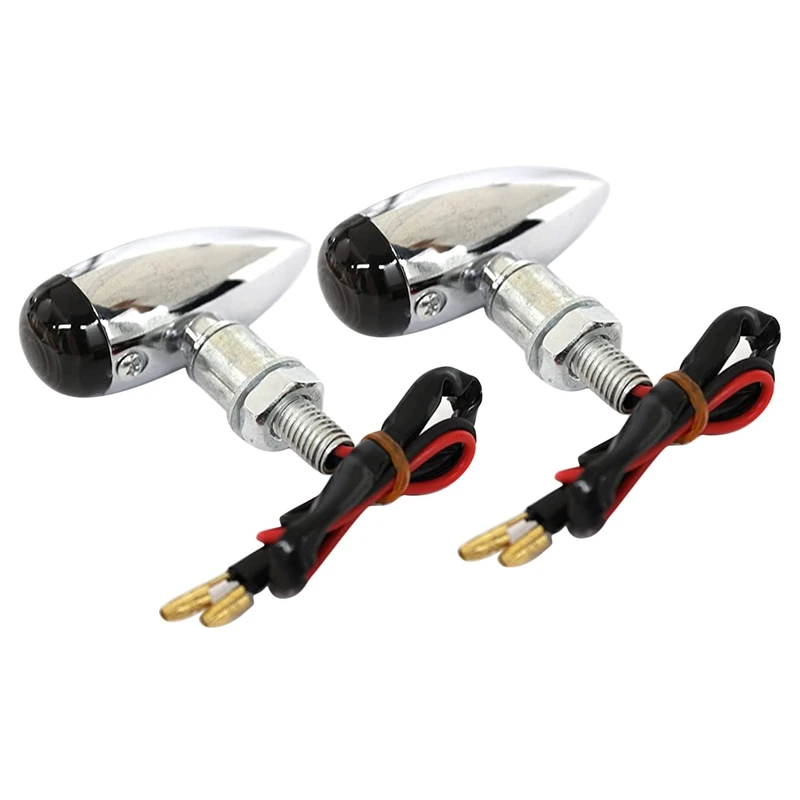 NEW 2X Motorcycle Shaped Metal Turn Signals Indicator Lights for ...