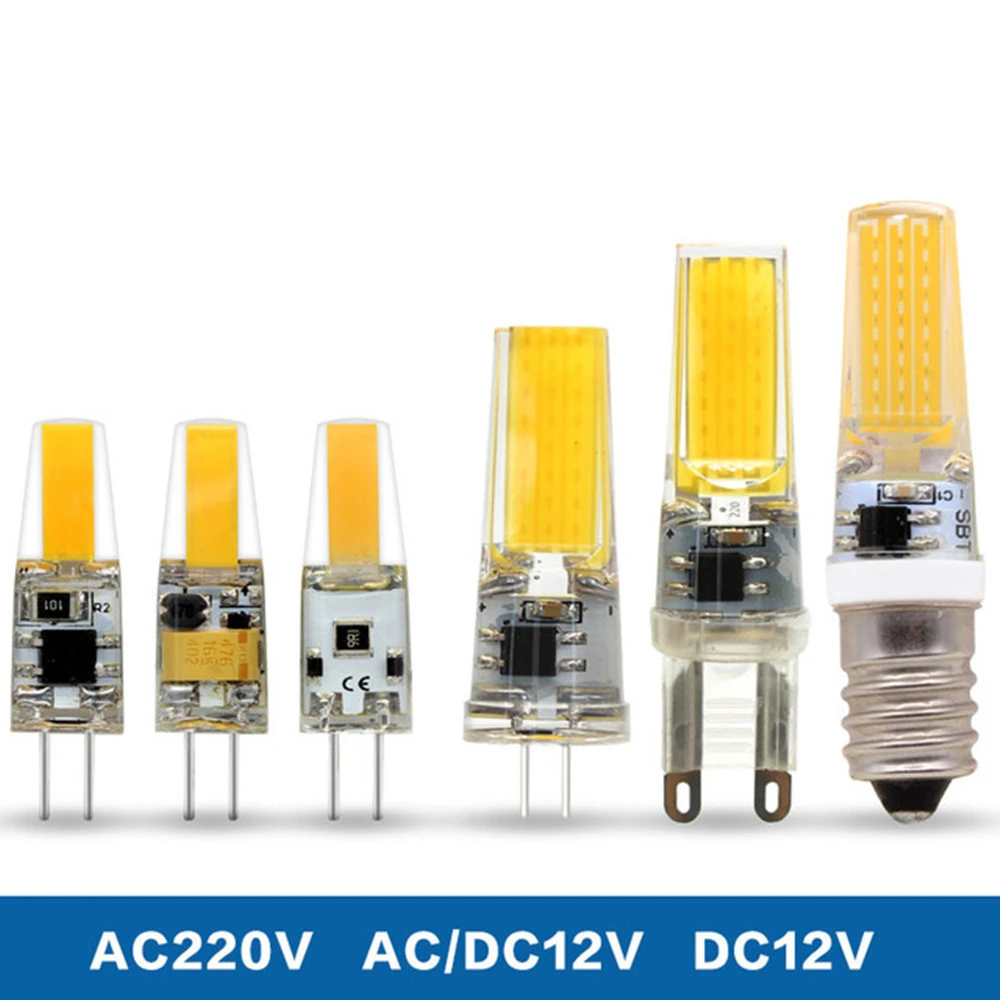 10pcs LED G4 Lâmpada 6w 9w AC/DC 12V 220V DC12V G9 E14 COB SMD Luzes de ...