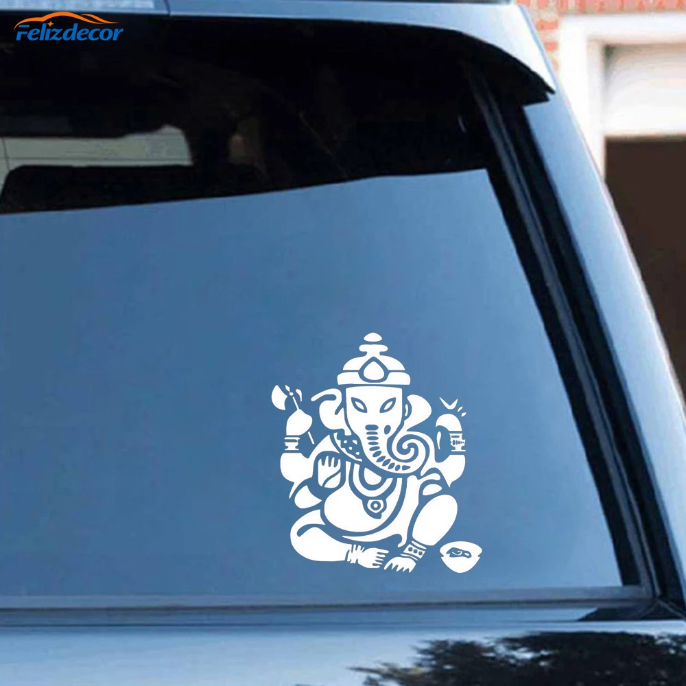 Black/White Fashion Elephant Buddha Car Stickers Vinyl Funny Car Window ...