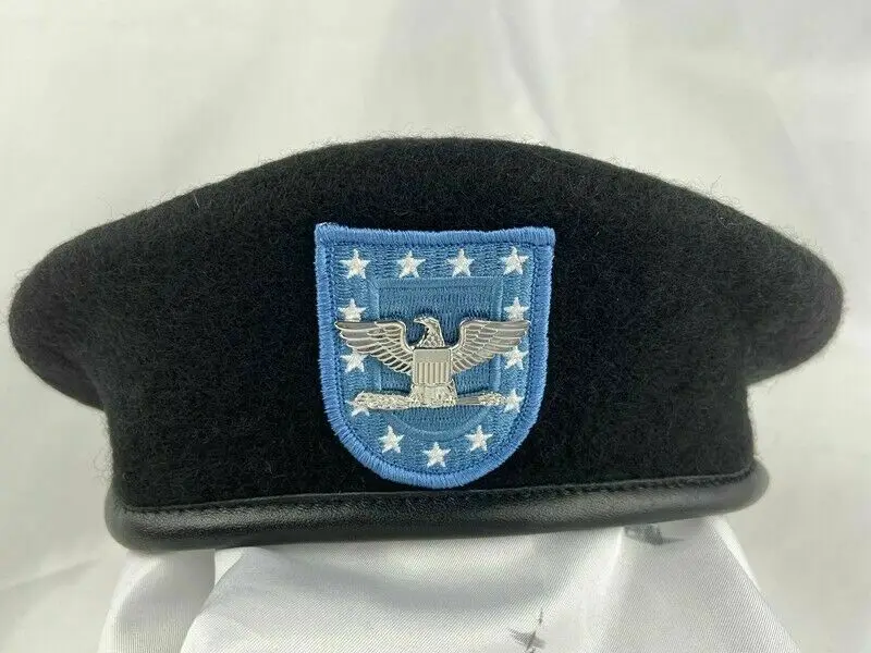 Us Army Infantry Regiment Black wool Beret Colonel Eagle Insignia ...