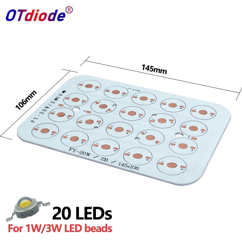 LED aluminum substrate For 3W 20W 40W 50W Leds Chip Beads Plate PCB ...