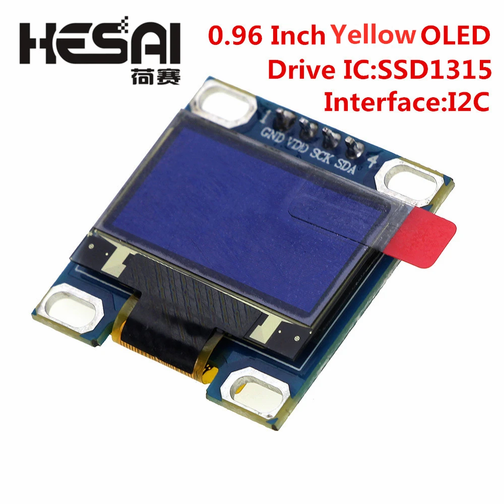 0.96 Inch Iic Serial Yellow Oled Display Module 128x64 I2c Ssd1315 ...