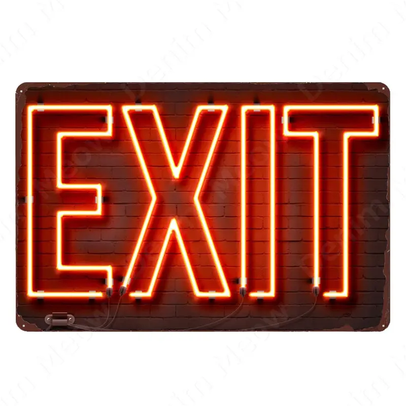 Red Neon Exit Sign