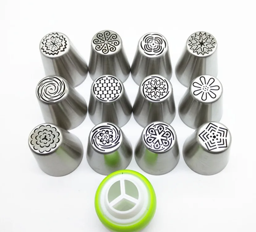 13PCS-Decorating-Mouth-Set-New-Flower-Mouth-Stainless-Steel-Seamless ...
