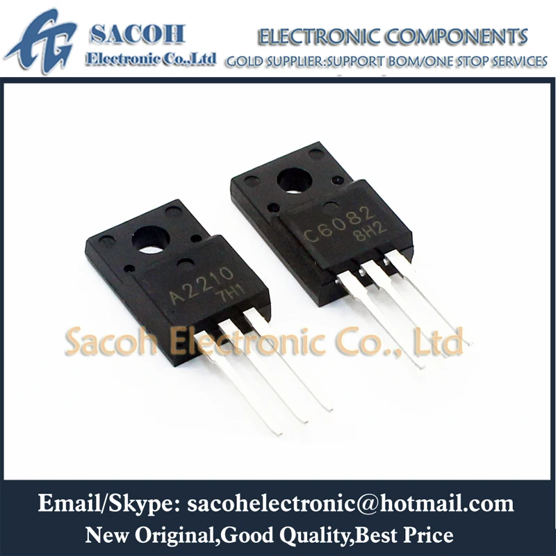 새로운 원본 10 쌍 (20PCS) 2SA2210 A2210 + 2SC6082 C6082 TO 220F 20A 50V NPN 및 ...