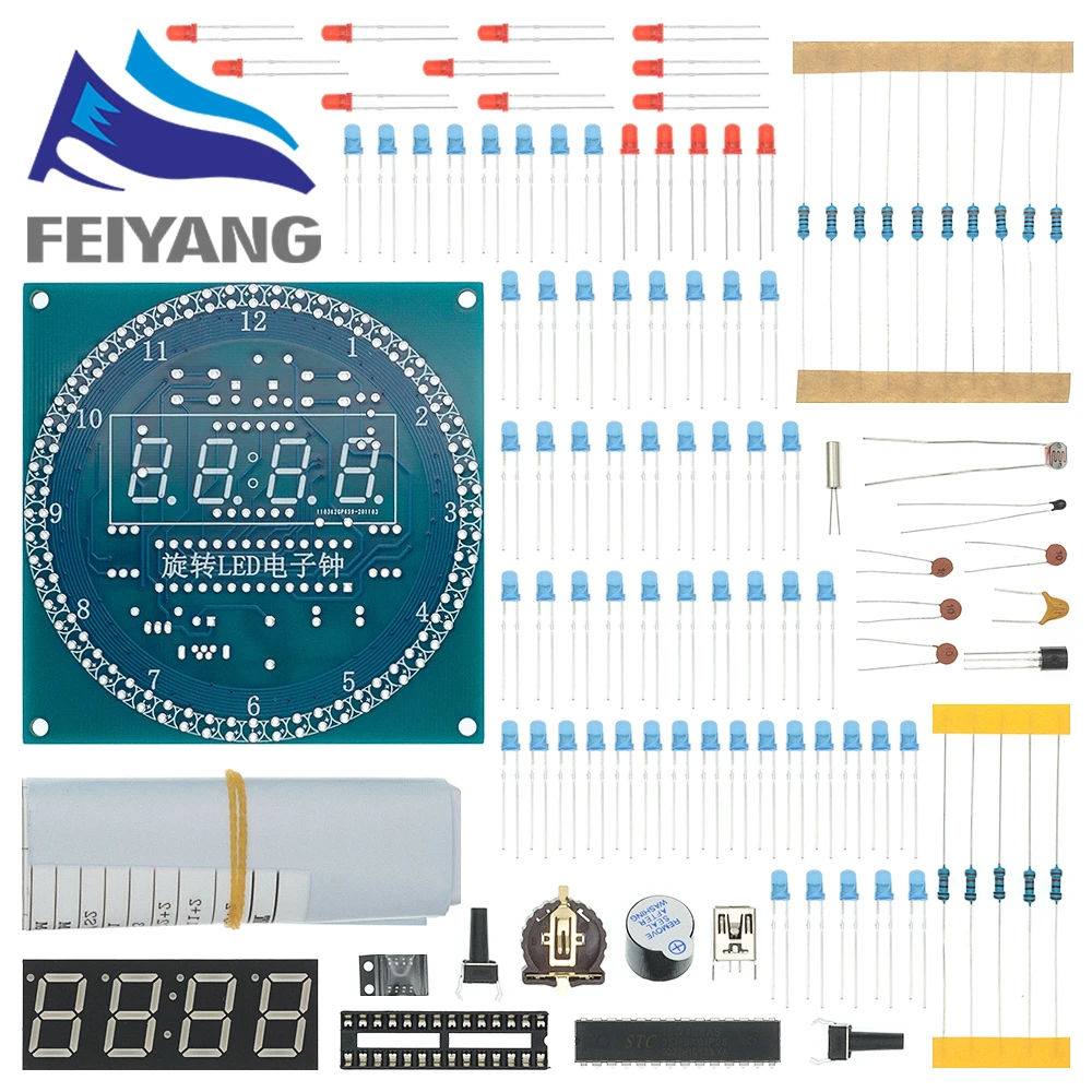 1PCS DIY Rotating Digital LED Display Module Alarm Electronic Digital ...