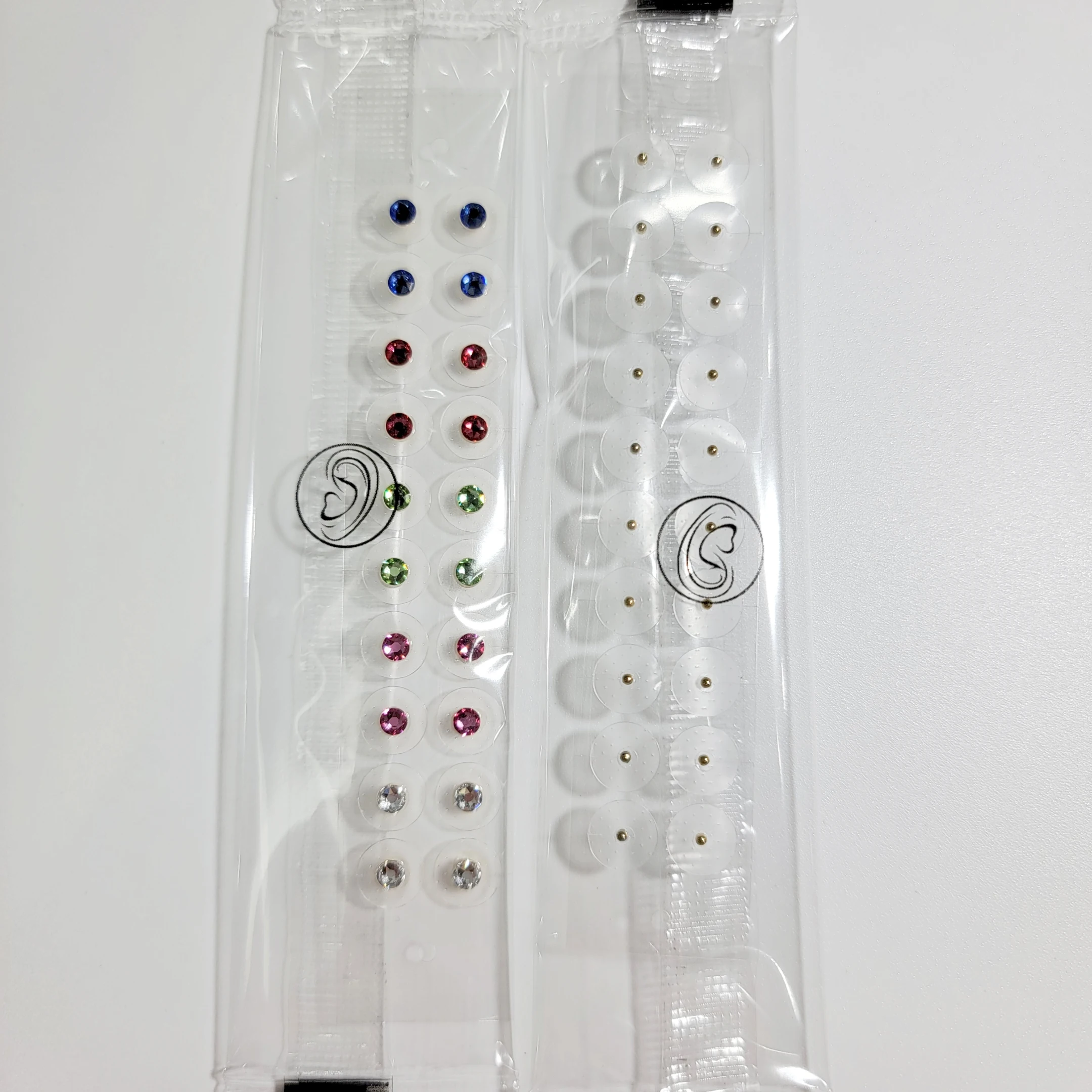 24k Gold Ear Seeds Crystal Gem Stone Magnetic Bead Clear Tape Auricular ...