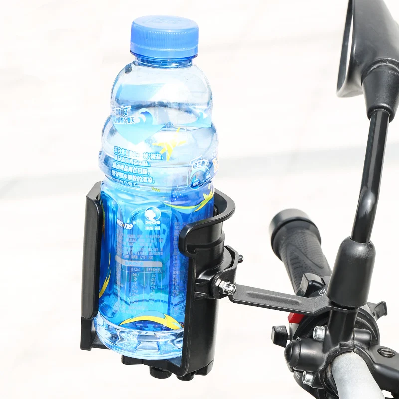 Motorcycle-Handlebar-Rail-Mount-Mirror-Universal-Water-Bottle-Holder ...