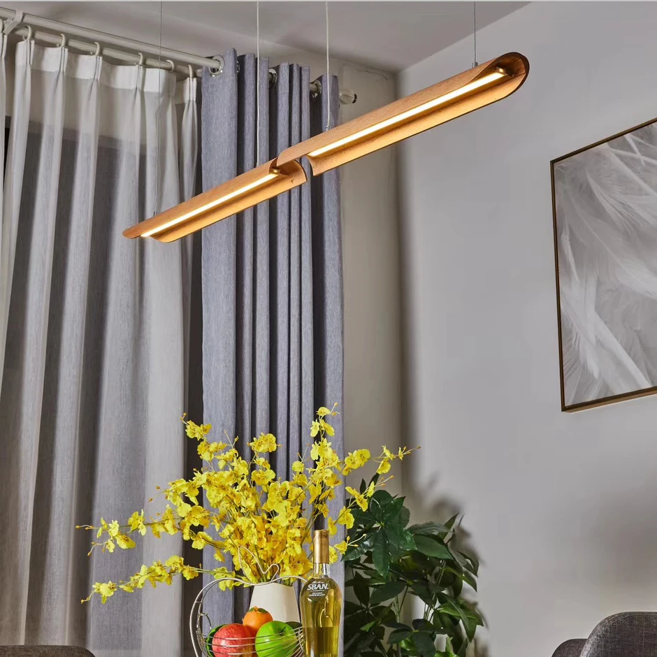 Nordic LED Pendant Lights Lighting Modern Wooden Pendant Lamp Bedroom ...