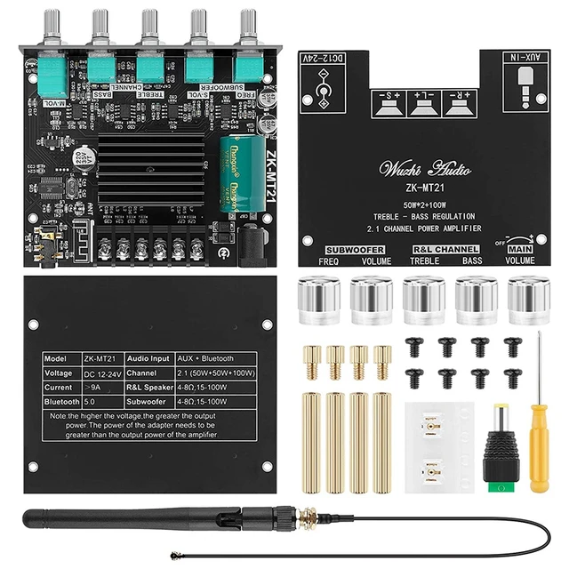 ZK-MT21 Papan Amplifier Bluetooth 2X50W 100W Modul, 50% OFF