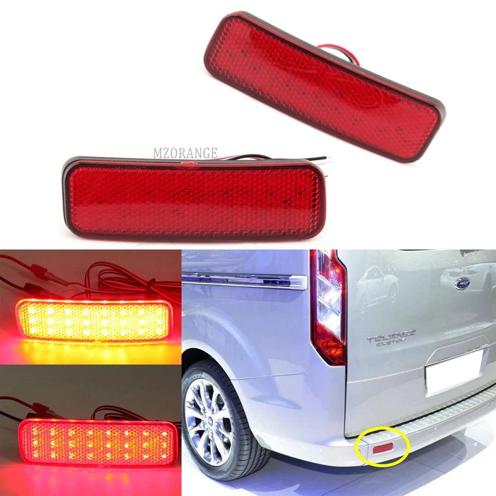 Led Rear Bumper Reflector Light For Ford Transit Van Custom Connect ...