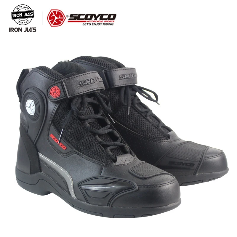 SCOYCO Motorcycle Boots Men Moto Breathable Boots Leather Motocross Off ...