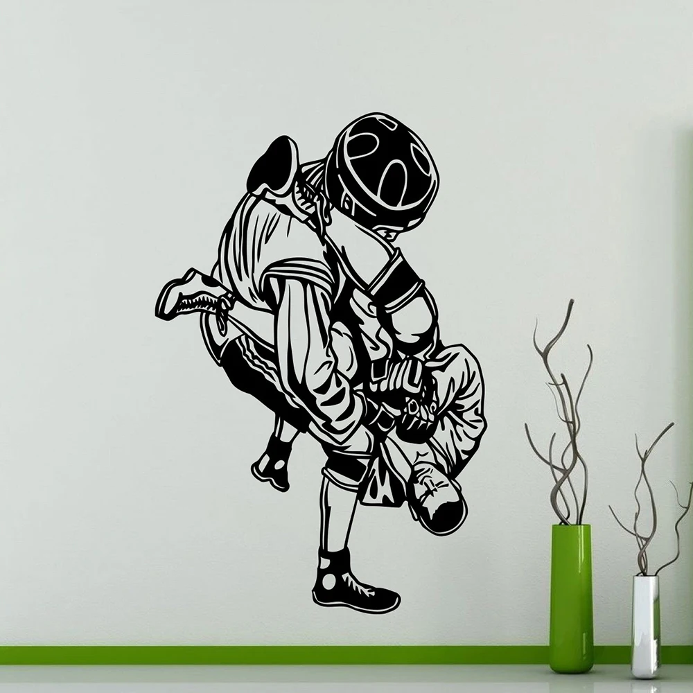 Wall Décor MMA Fighters High Kick Wall Sticker Extreme Fight Sport ...