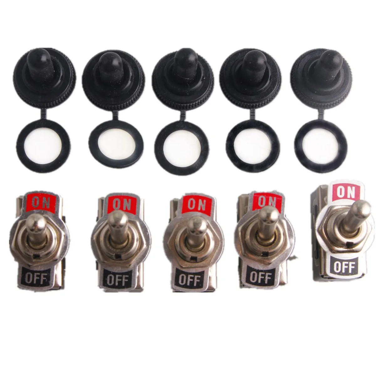 US Shipping 5Pcs Toggle Switches Heavy Duty 20A 125V SPST 2 Terminal ON ...