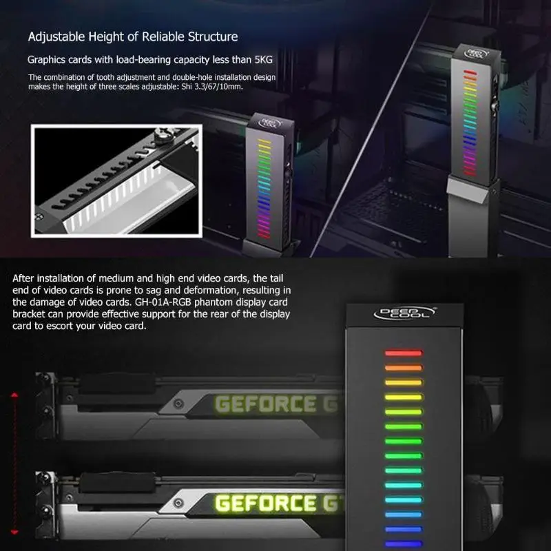 DEEPCOOL GH-01 A-RGB Graphics Card GPU Brace Support Holder Addressable ...