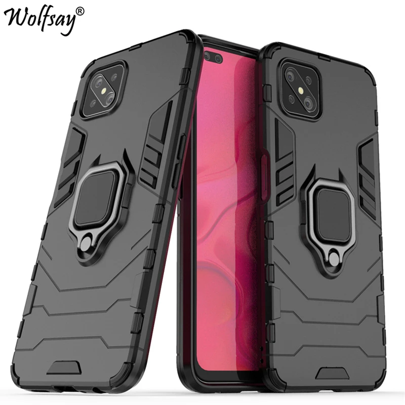 For-Oppo-Reno-4Z-5G-Case-Armor-Magnetic-Suction-Stand-Full-Edge-Cover ...