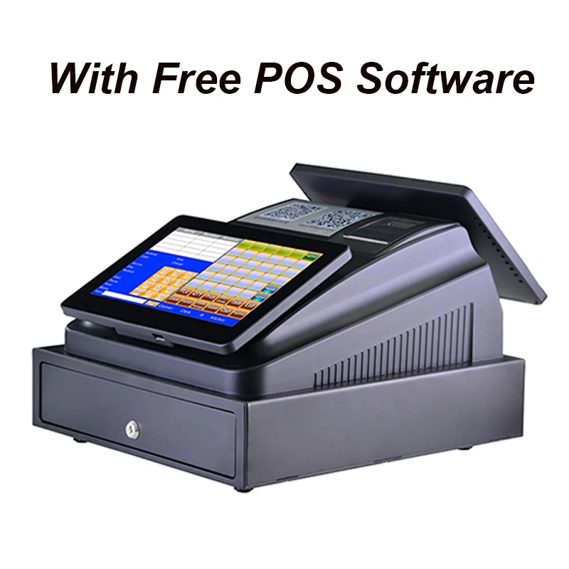 전문적인 POS 소프트웨어 10 인치 터치 스크린 POS 시스템 레스토랑 또는 소매점용 ECR 금전 등록기|machine for ...