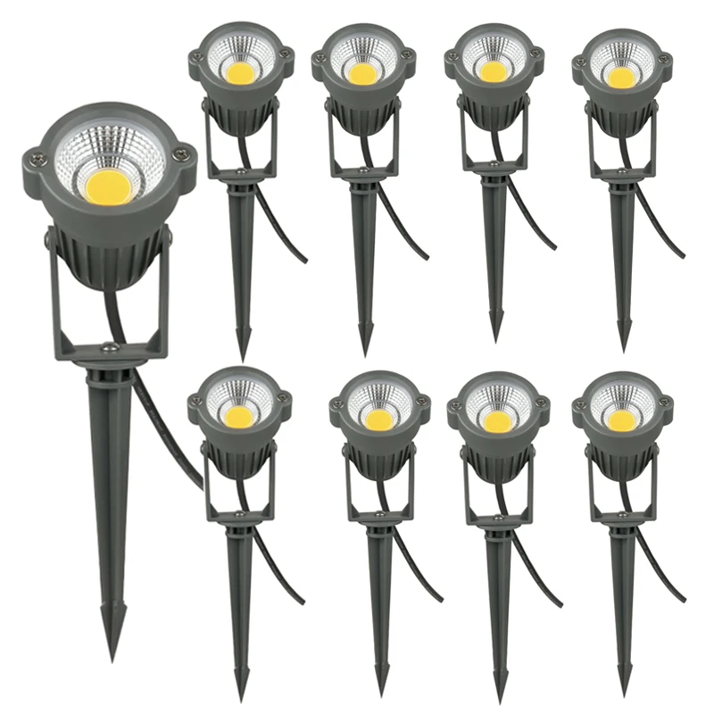 10PCS-Outdoor-Dimming-LED-Garden-Lawn-Light-5W-Landscape-Lamp-Spike ...