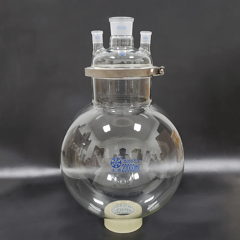 Single-layer spherical round bottom straight 3-necks open reaction ...