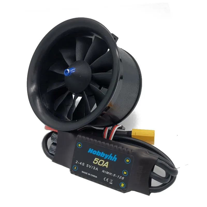 Hobbyhh 50A ESC 64mm EDF Fan Plane with 11 blades ducted fan 4S 3500KV ...