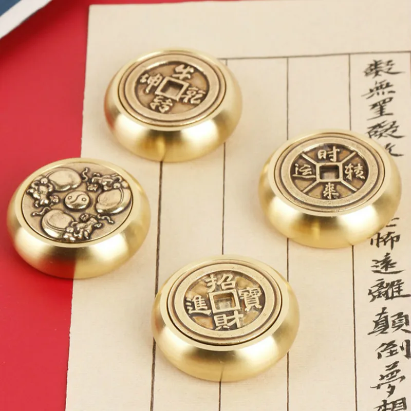 Brass Paperweights Round Metal Paperweight Painting Calligraphy Paper ...