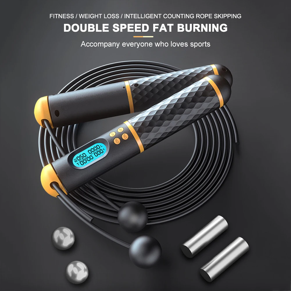 2 In 1 Jump Rope With Digital Counter Calorie Count Cordless Skipping ...